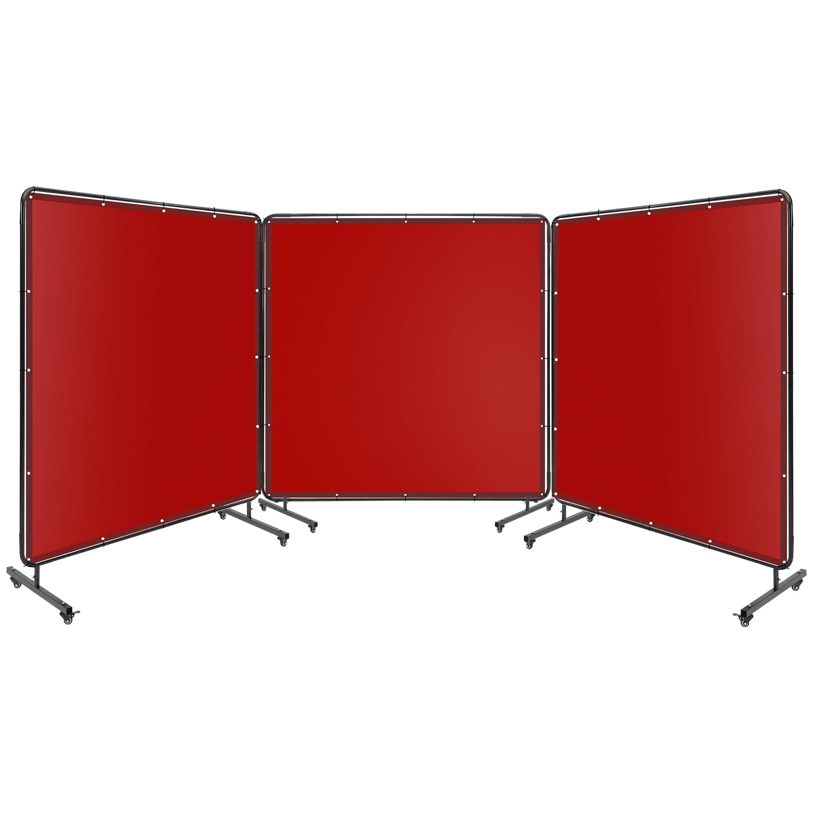 Huloretions Welding Screen with Frame,6'x 6' 3 Panel Welding Curtain ...