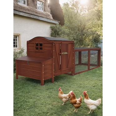 "Pefilos 74"" Predator-Proof Outdoor Chicken Coop, Waterproof PVC Roof ...