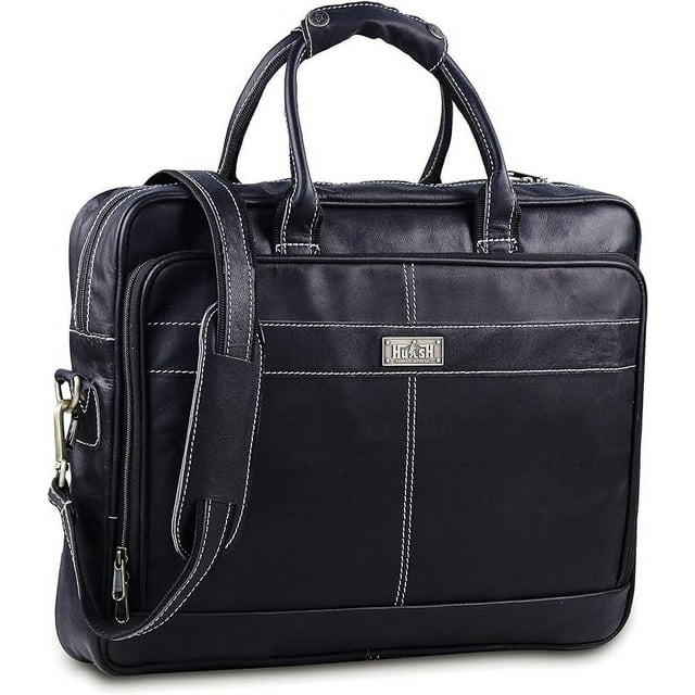 Hulsh 18 inch Leather Laptop Bag for Computer Bag for Men Genuine ...