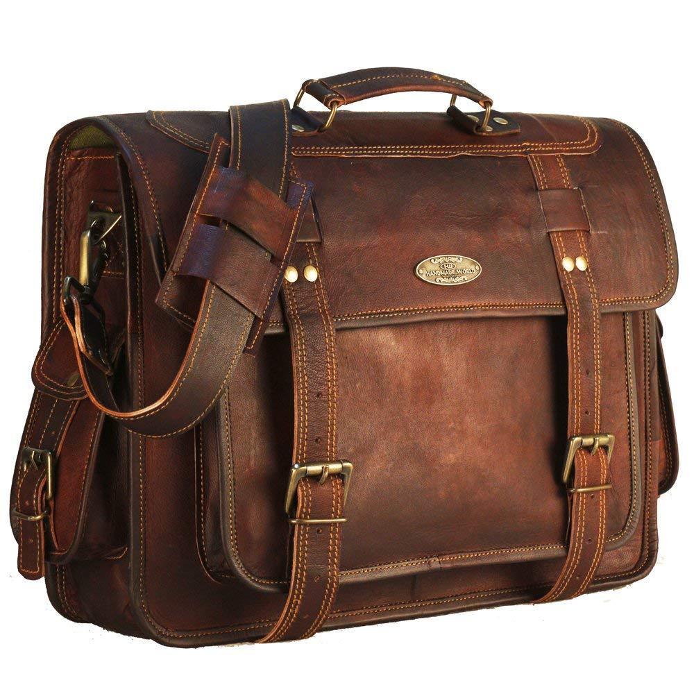 Leather Messenger Bag for Men Laptop Shoulder Satchel University Bag ...