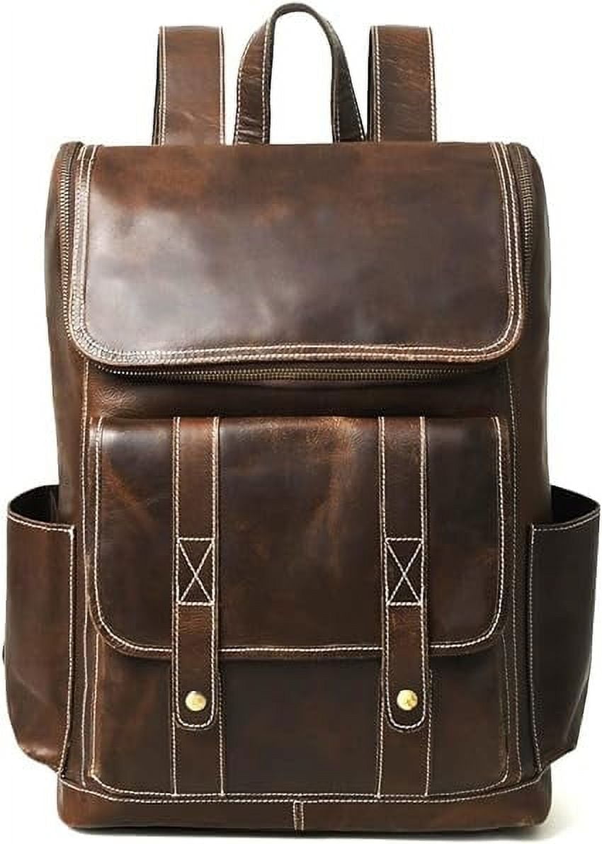 Hulsh Buffalo Leather Backpack for Men & Women Vintage Genuine Leather ...