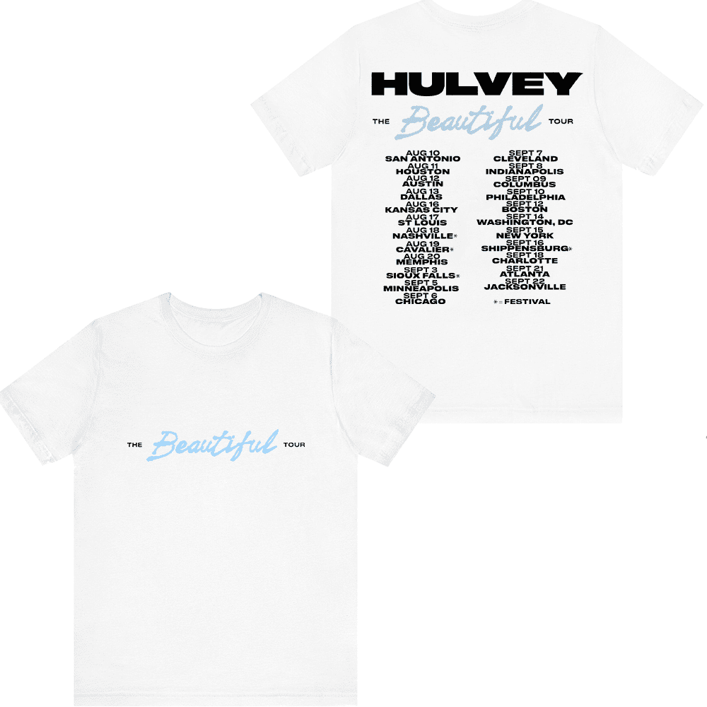 Hulvey Merch Beautiful Tour T-shirt Printed Shirt Men Women Rapper Tee ...