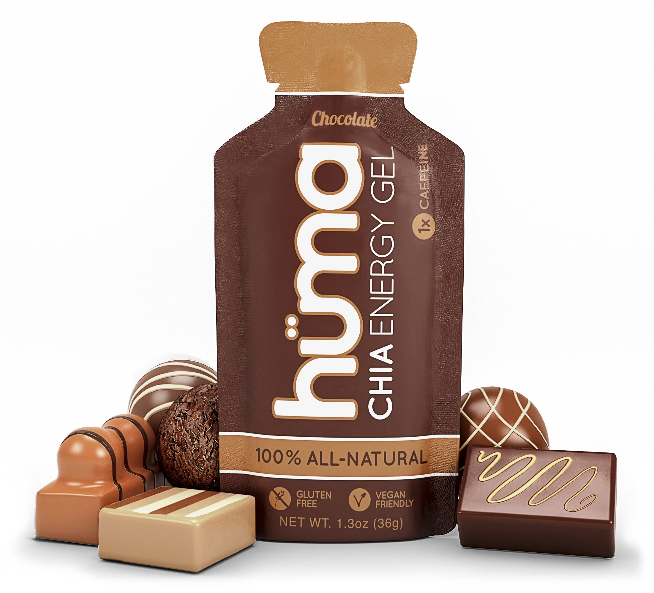 Huma Chia Energy Gel, Chocolate 12 Pack - Stomach Friendly, Real Food ...