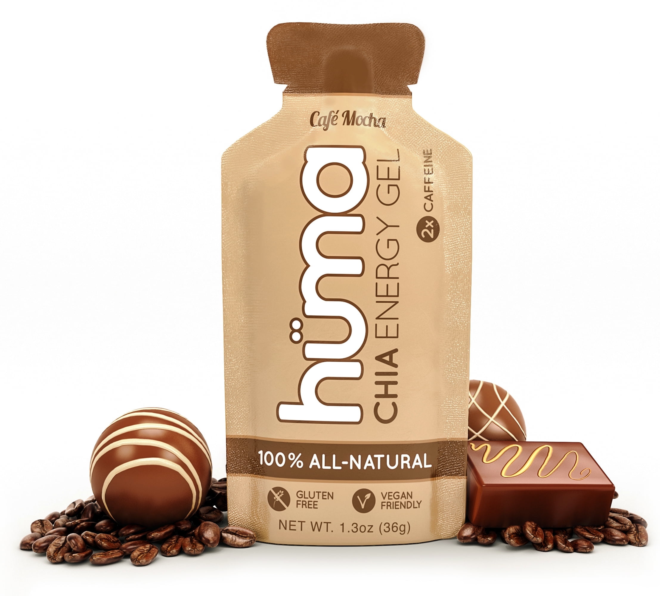 Huma Chia Energy Gel, Mocha 12 Pack - Stomach Friendly, Real Food ...