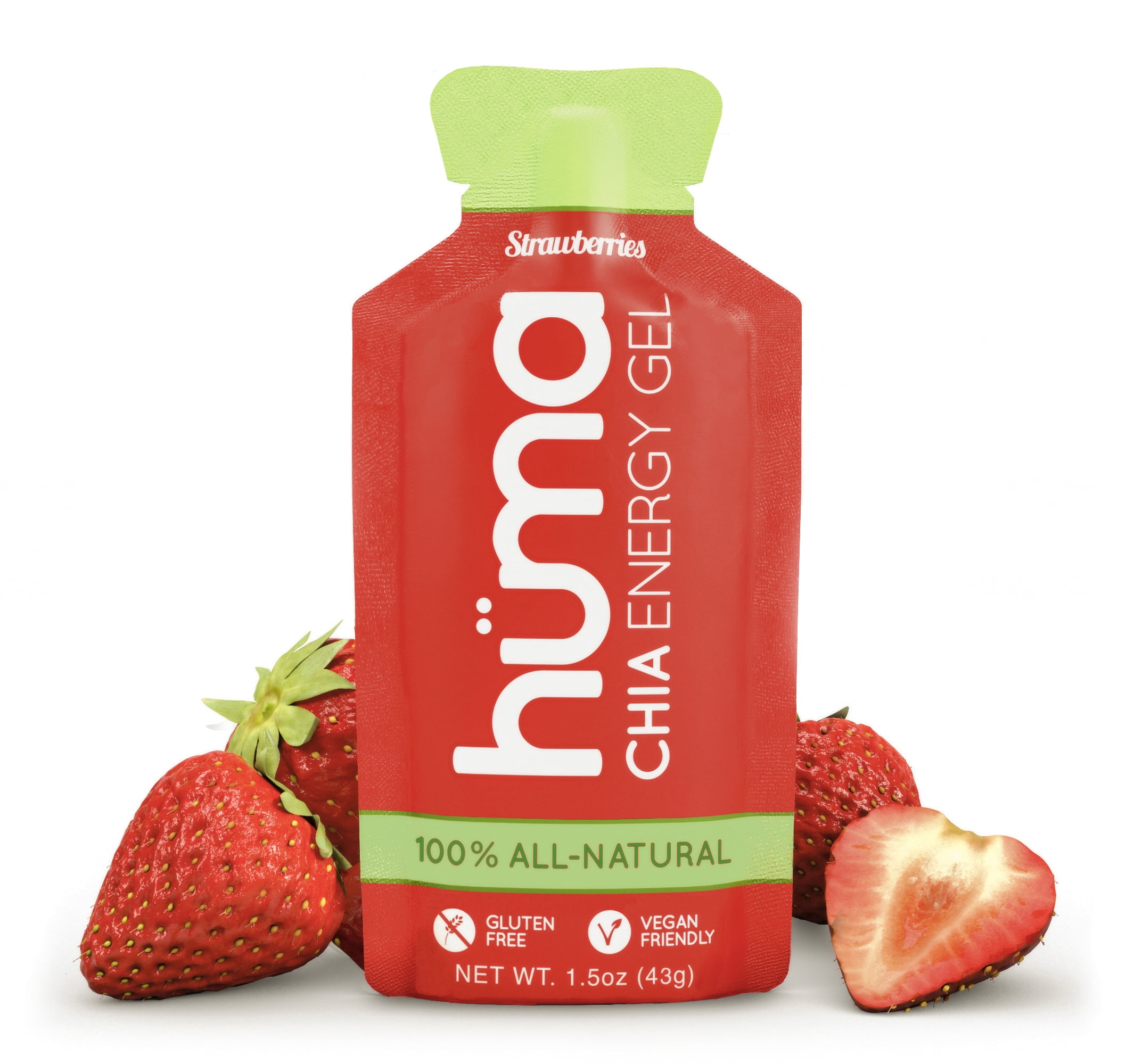 Huma Chia Energy Gel, Strawberry 12 Pack - Stomach Friendly, Real Food ...