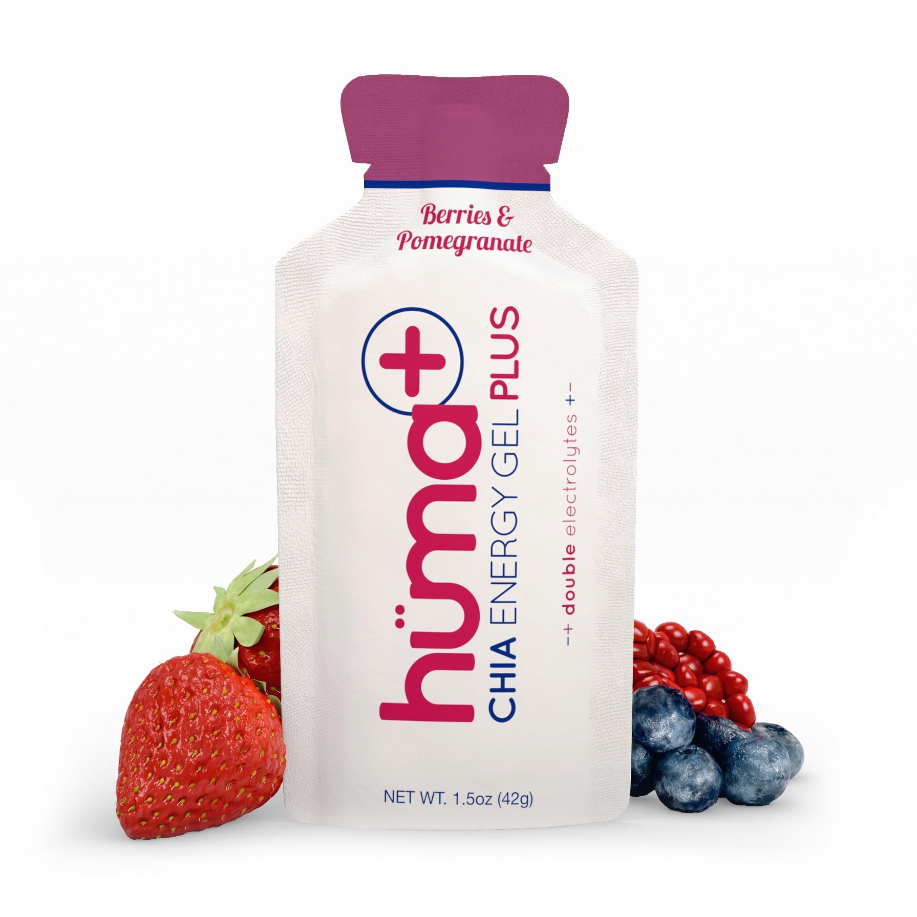Huma Plus Chia Energy Gel, Berries & Pomegranate - 24 Pack - Walmart ...