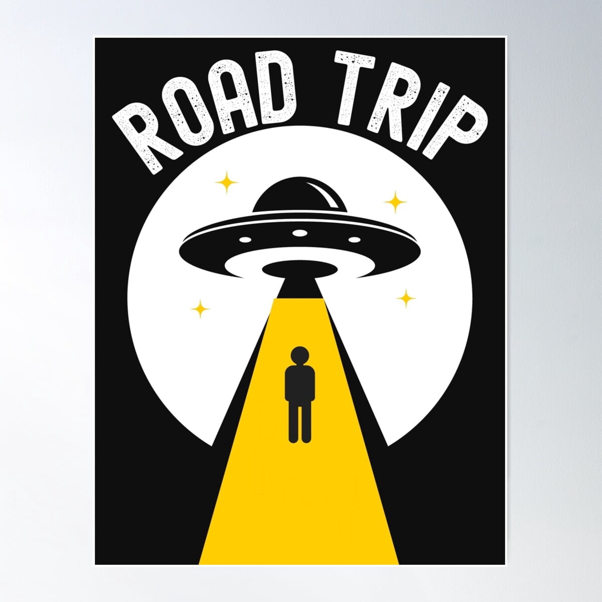 Human Abduction By Aliens Spaceship,Road Trip With Ufo Poster Wall Art ...