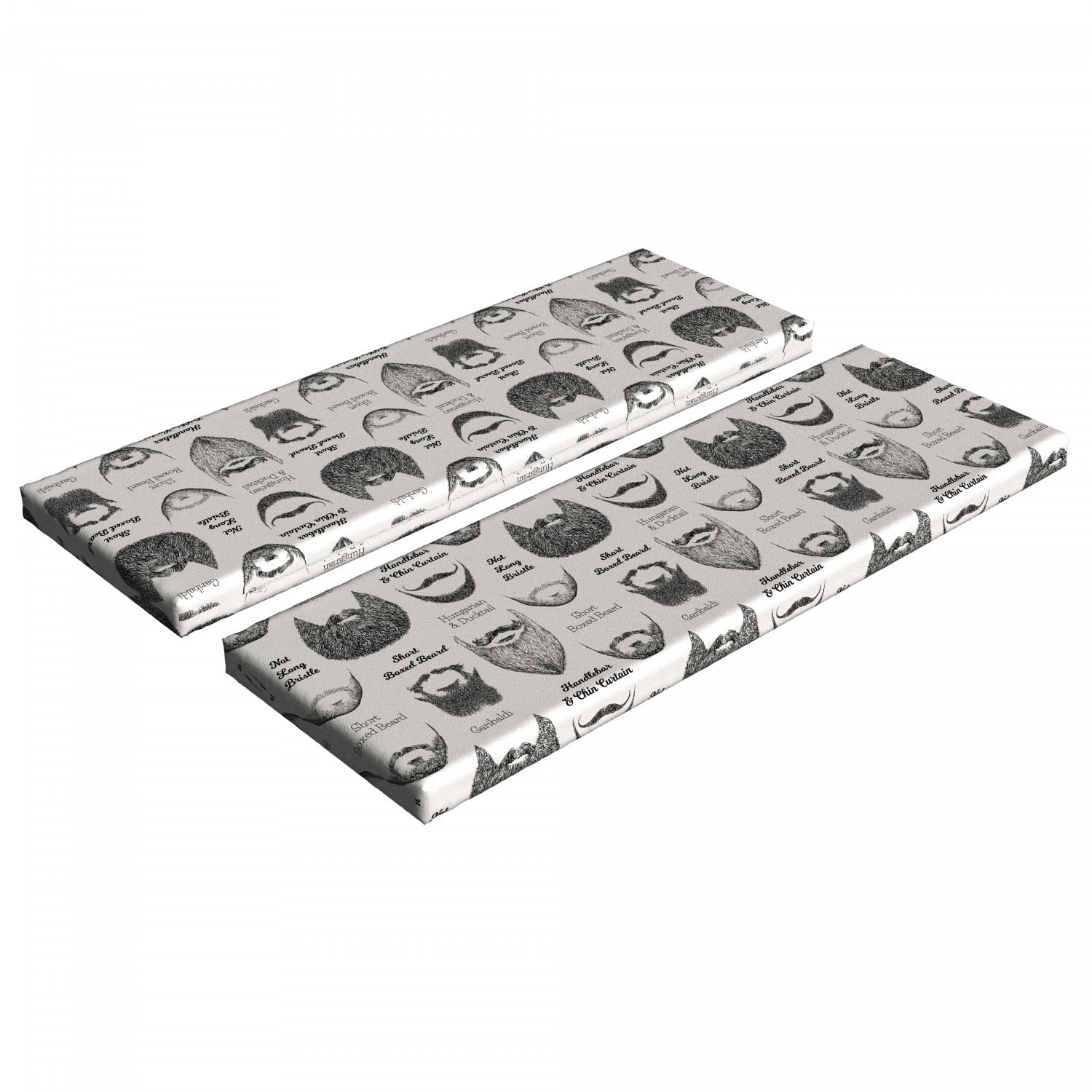 Human Anatomy Bench Cushion Set of 2, Various Beards and Mustaches Type ...