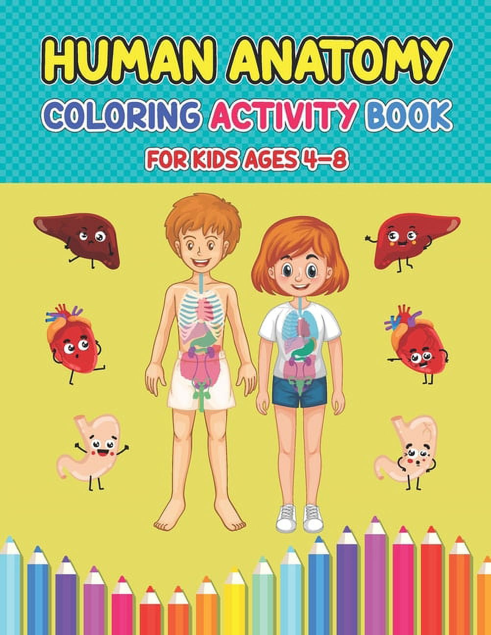 Human Anatomy Coloring Activity Book For Kids Ages 4-8: Pretty Human ...