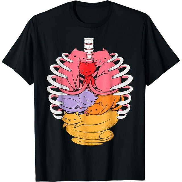 Human Anatomy Inspired Cat Organs Related Rib Cage T-Shirt - Walmart.com