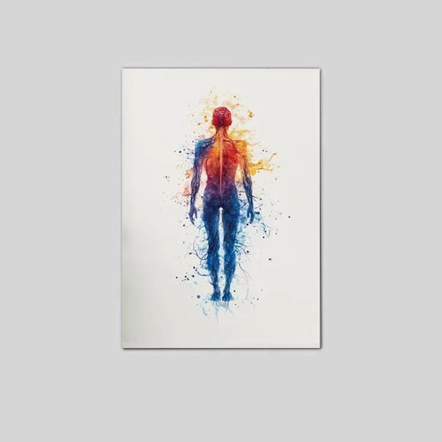 Human Anatomy Poster, Nerves Drawing, Neuroscience Artwork, Clinic ...