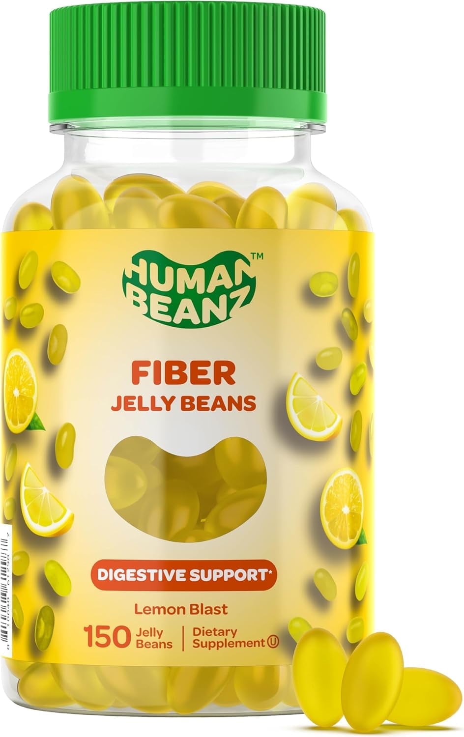 Human Beanz Fiber Jelly Bean Supplement, Fiber Gummies for Adults’ Gut ...