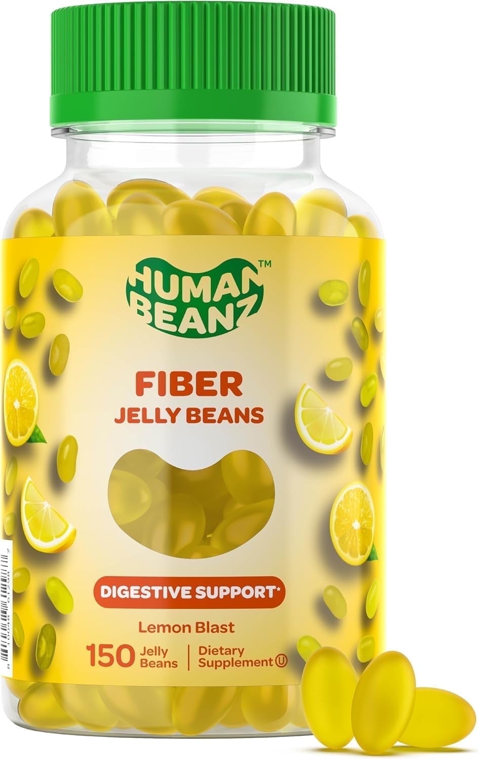 Human Beanz Fiber Jelly Beans for Adults, Prebiotic Fiber Supplement ...