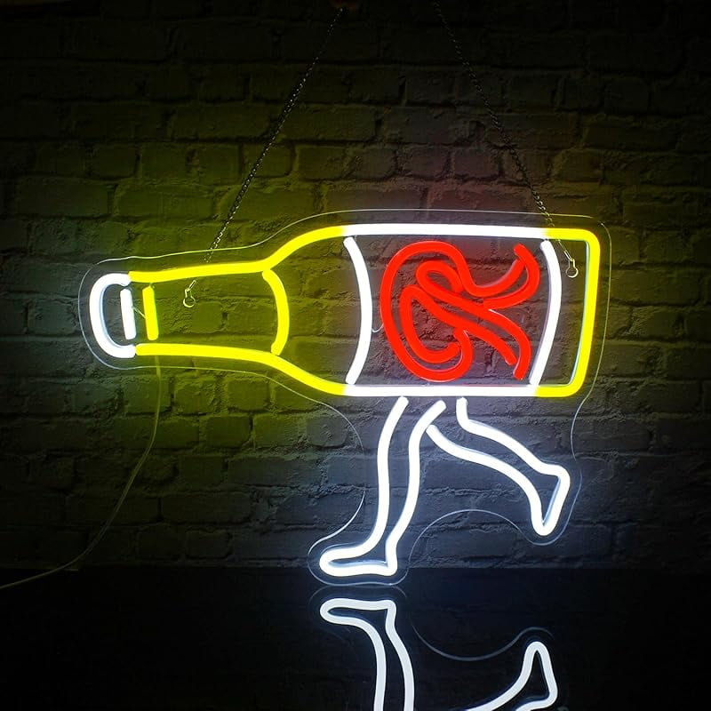 Human Beer Neon Sign, Funny Bar Neon Signs for Wall Decor, USB Powered ...