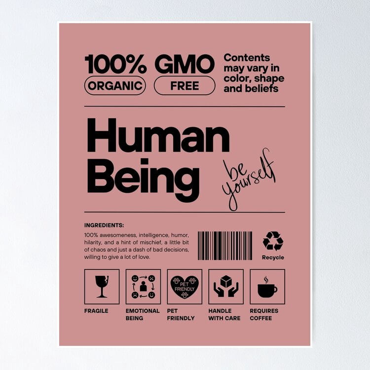 Human Being Poster- Unframed Poster | Wall Art | Perfect For Home Decor ...