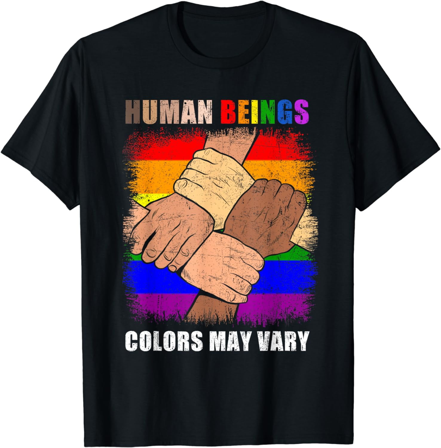 Human Beings Colors May Vary Flag LGBT For Men Women T-Shirt - Walmart.com