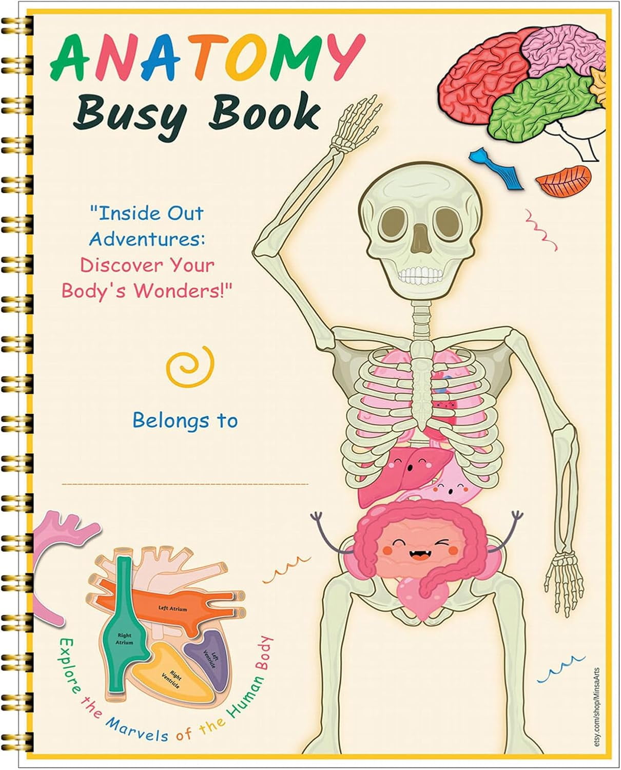 Human Body Anatomy Busy Book for Kids,nteractive Anatomy Binder Sensory ...