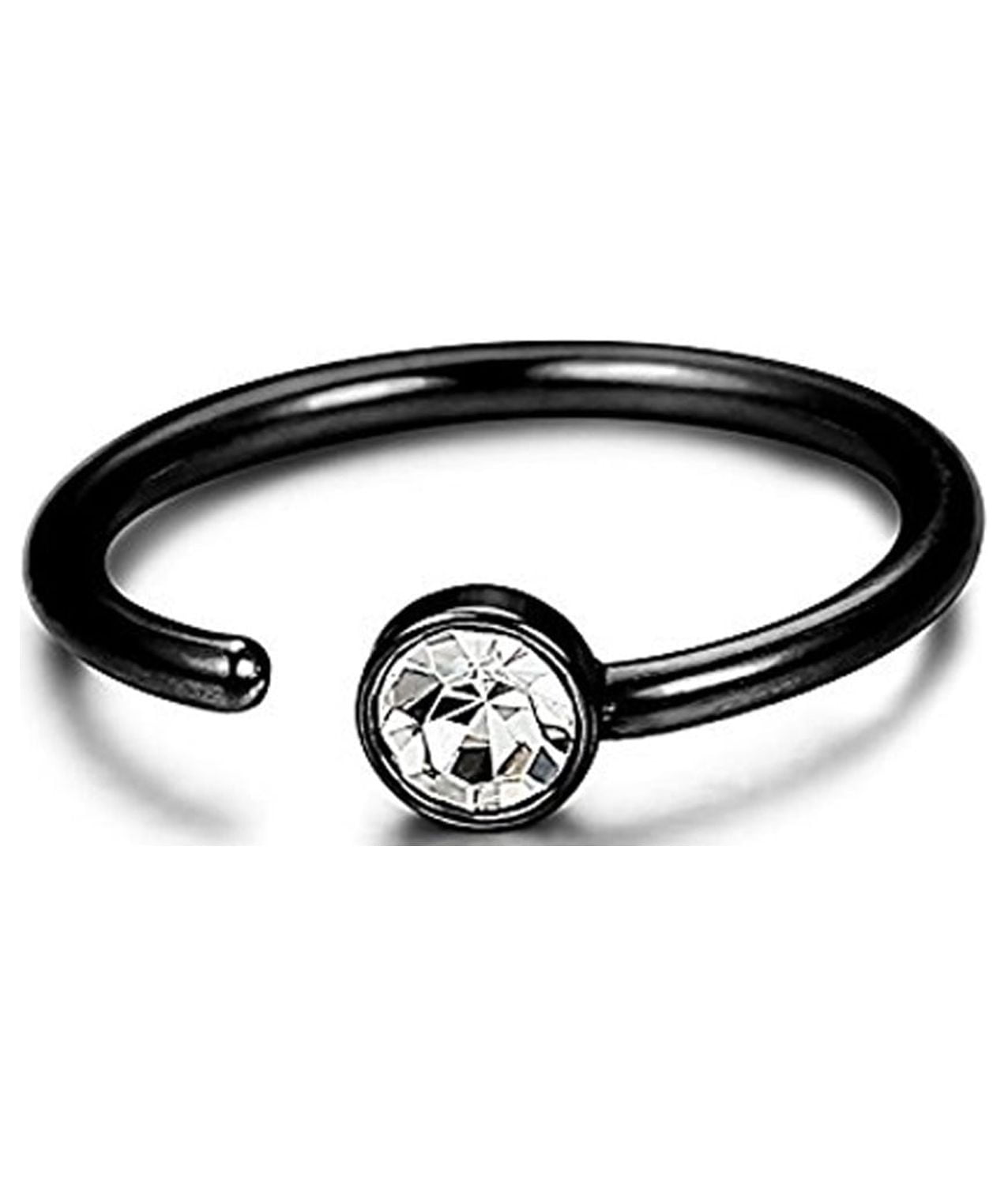 Human Body Piercing C-Shaped Stainless Steel Rhinestone Nose Ring ...