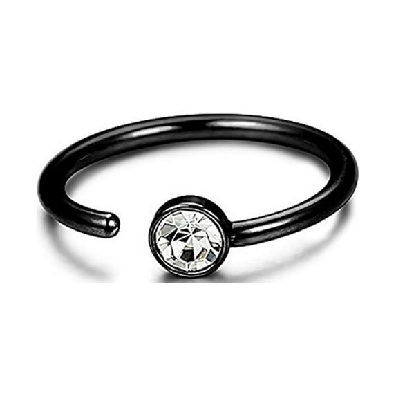 Human Body Piercing C-Shaped Stainless Steel Rhinestone Nose Ring ...