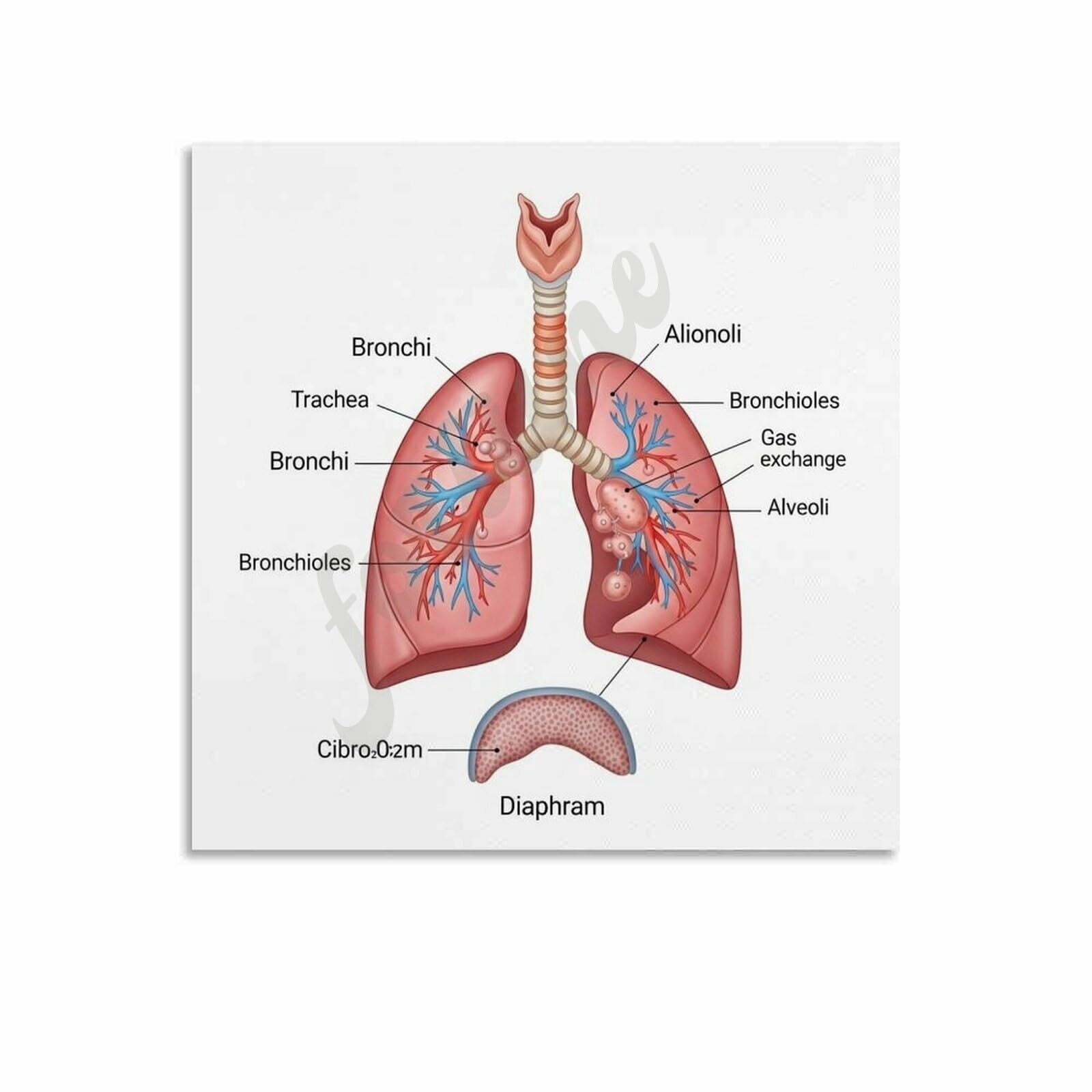 Human Body Respiratory System Diagram Poster Hospital Wall Art Canvas ...