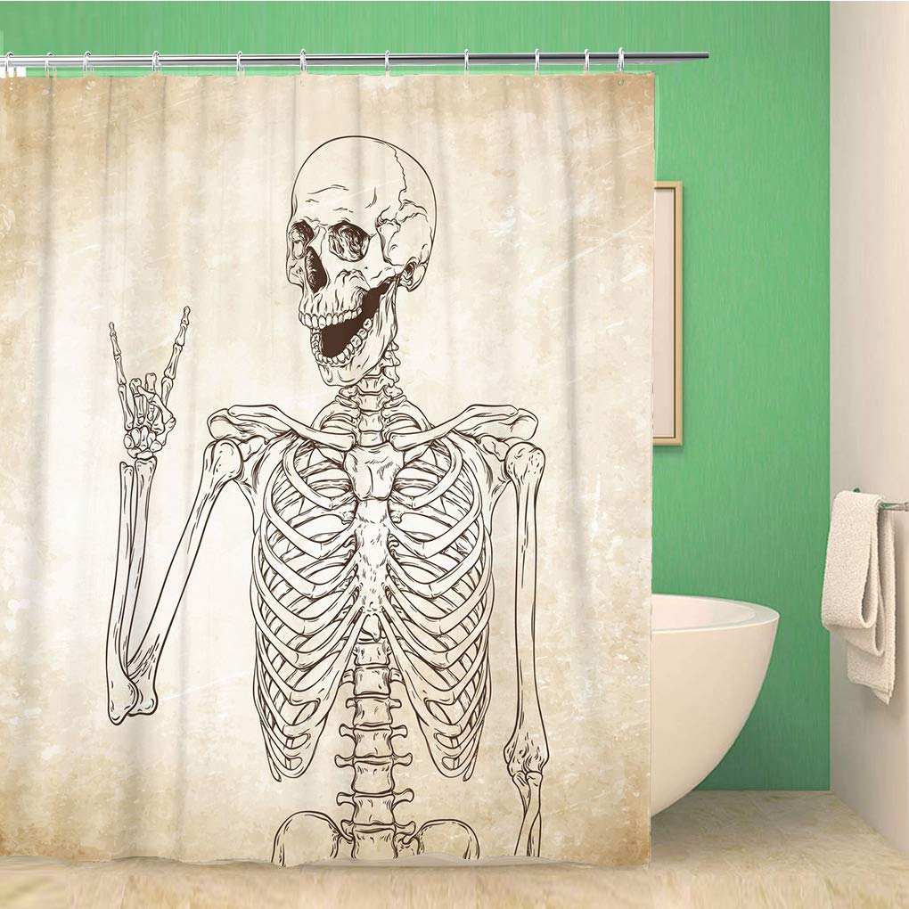 Human Body Shower Curtain Illustration Bathroom r Science Human Anatomy ...