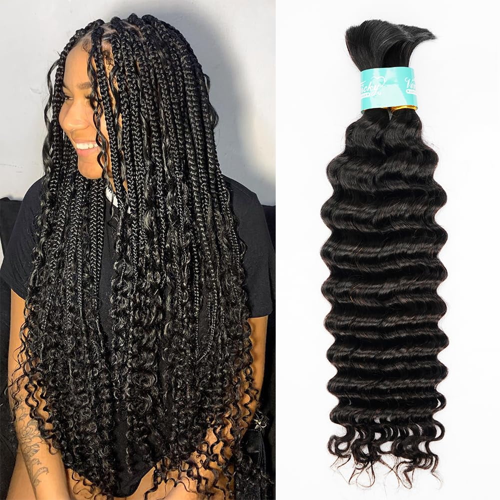 Human Braiding hair for Boho Braids 18 Inch Human hair Braiding Hair ...