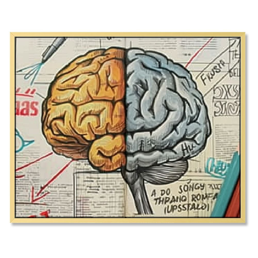 Human Brain Canvas Wall Art Left and Right Brain Advantage Poster ...