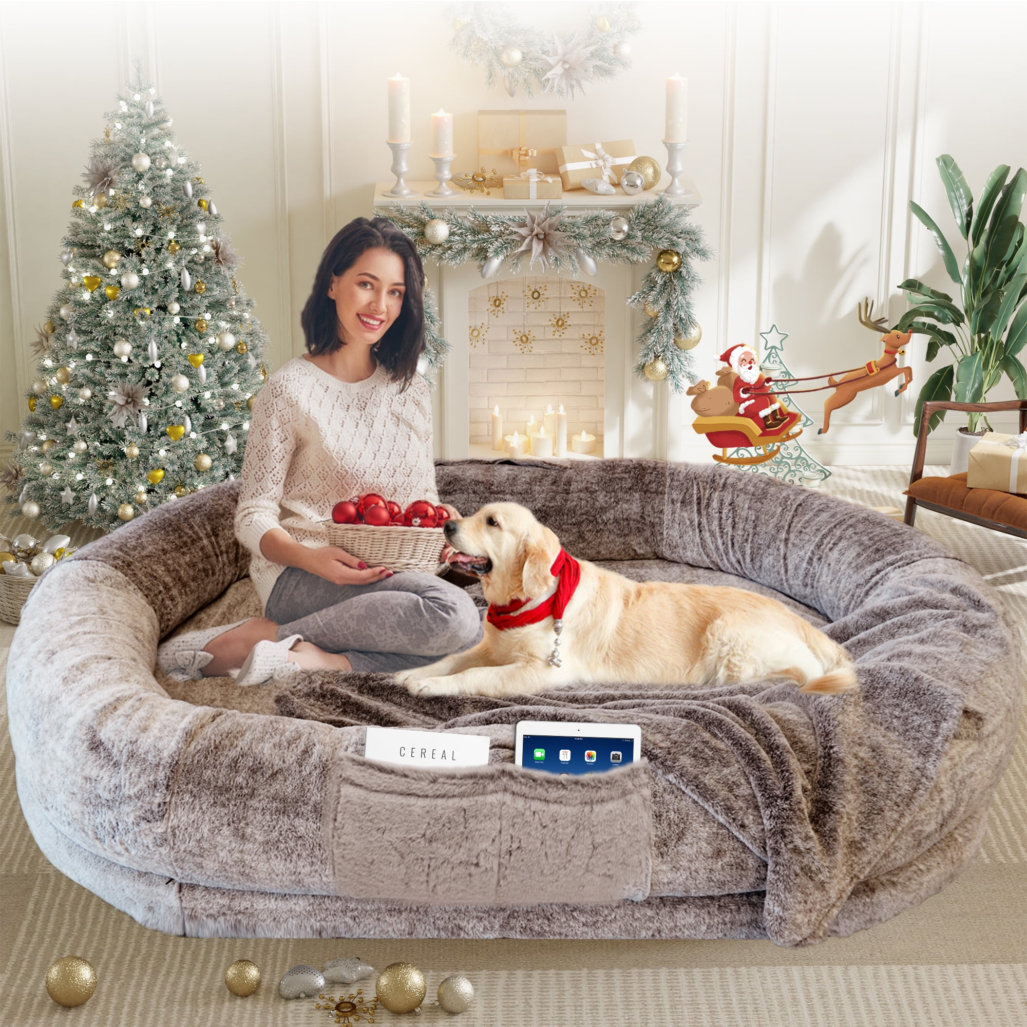 Human Dog Bed,72"x48"x11" Extra Large Human Dog Bed for People Adults ...