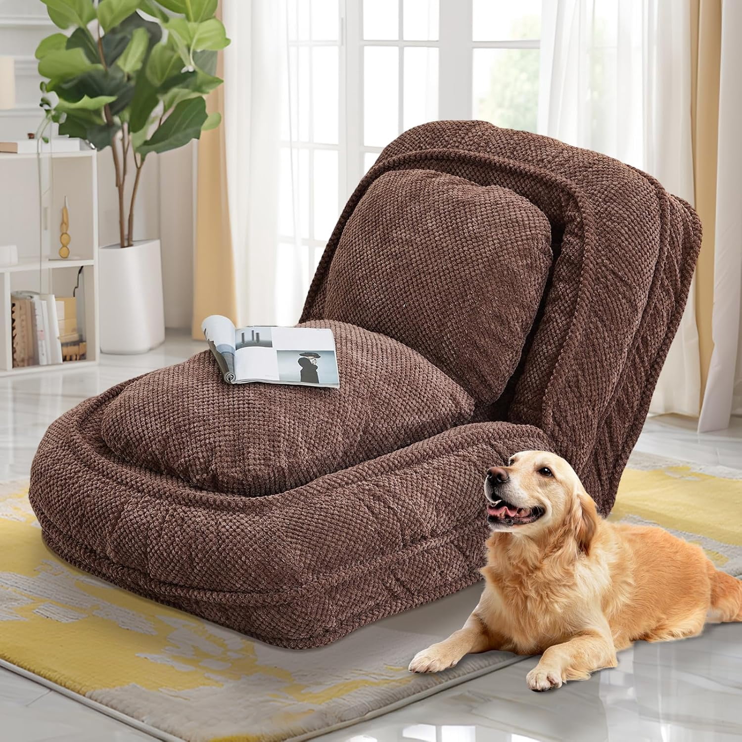 Human Dog Bed Lazy Sofa Couch Plush Floor Gaming Chair 5 Adjustable ...