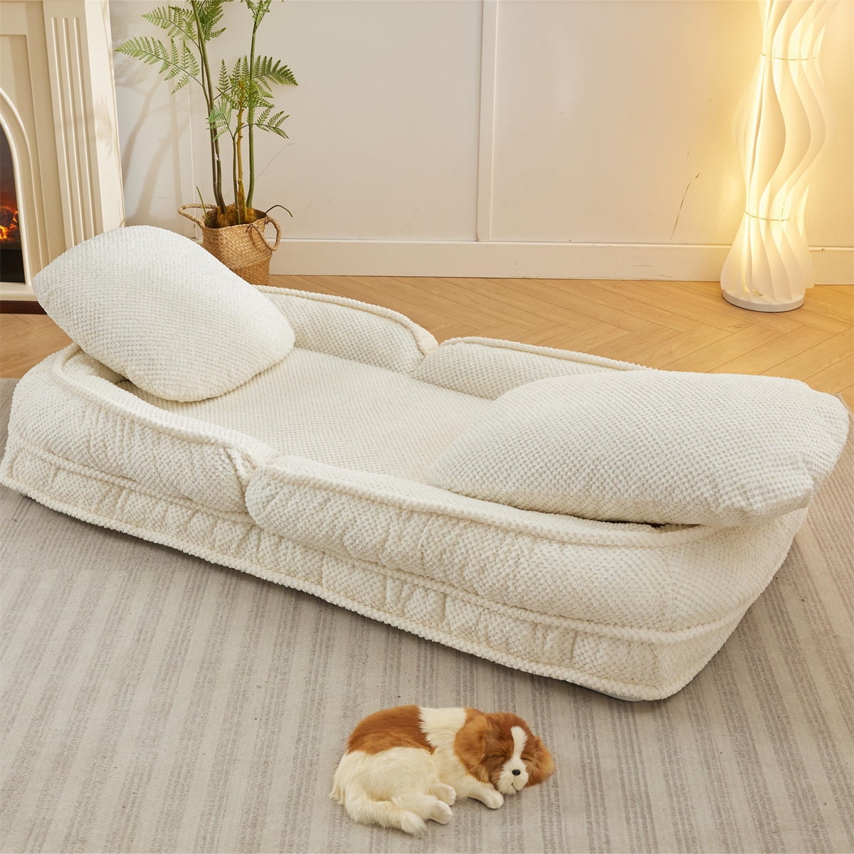Human Dog Bed with 5 Adjustable Positions, Washable Plush Cozy Dog Bed ...