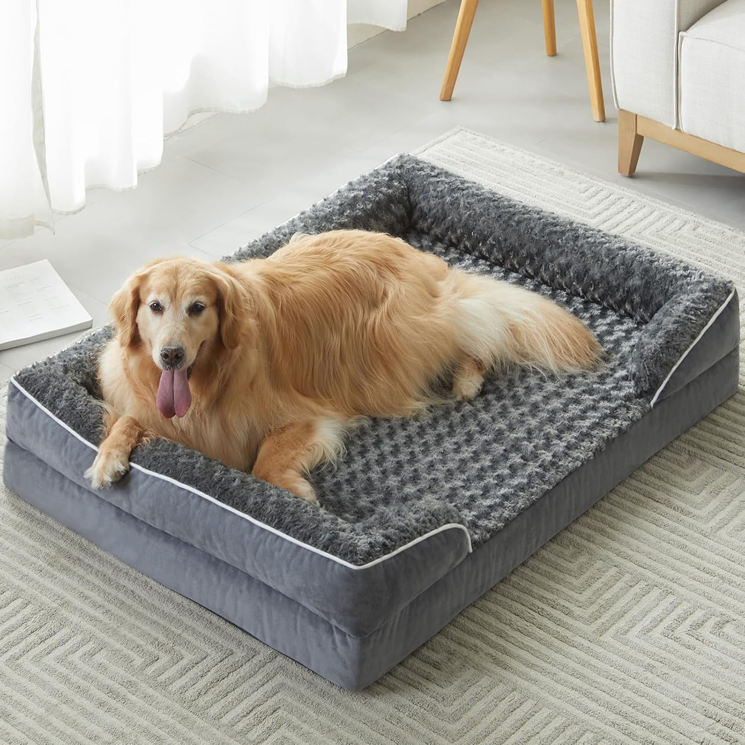 Human Dog Beds for People Adults Washable Faux Fur Nap Bed Adult Oval ...