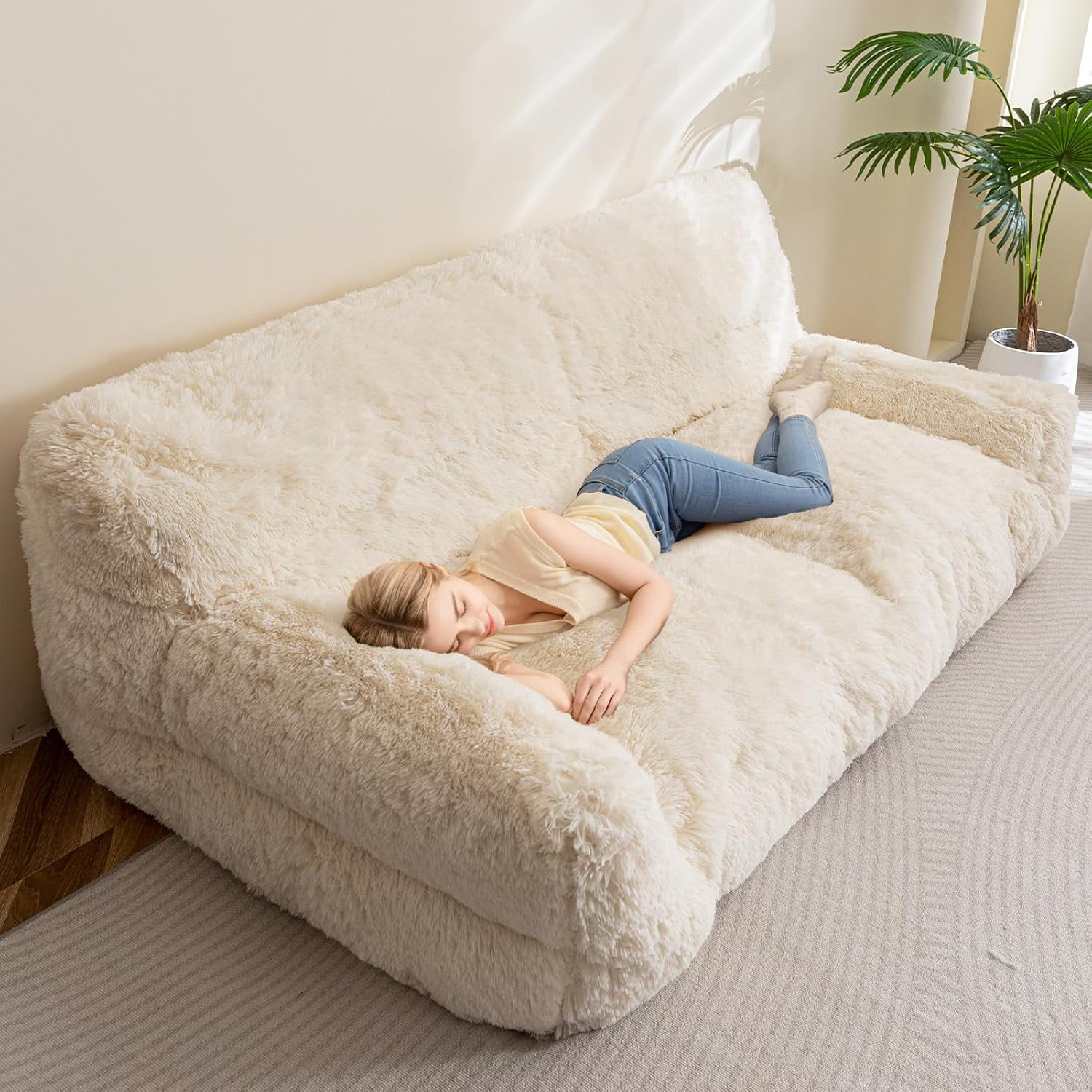 Human Dog Sofa Bed Big Comfy Floor Sofa Couch for Pet Families with ...