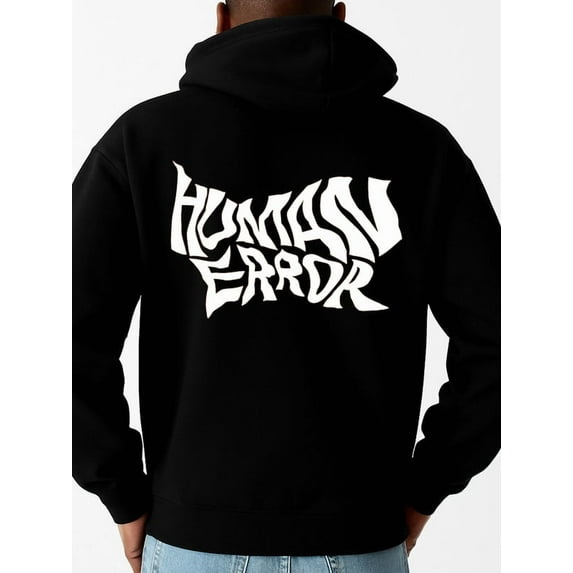 Human Error Hoodie graphic hoodies funny humor men's polyester black ...