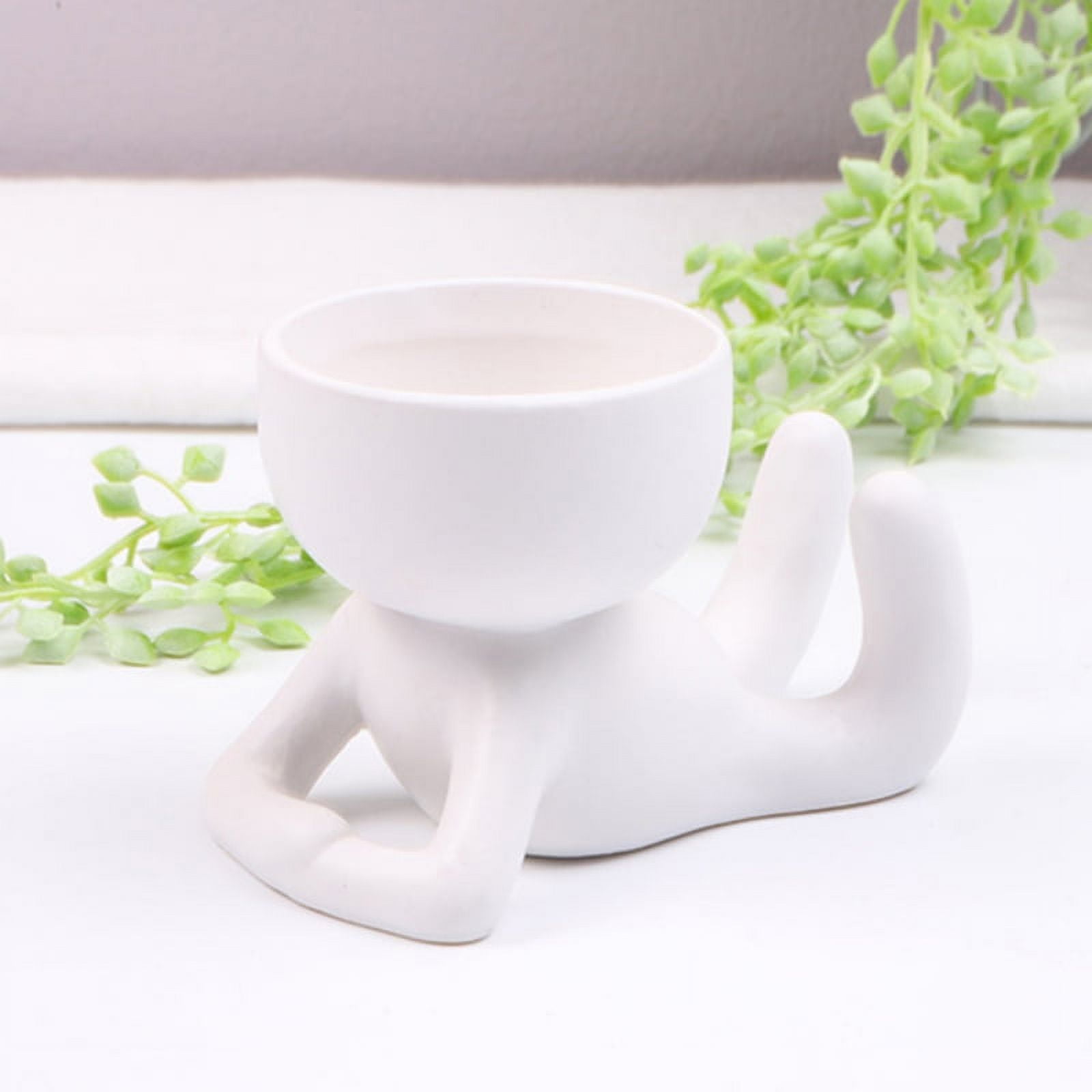 Human Face Shaped Flower Pot, Modern Art Planter Garden Head Shape Pot ...