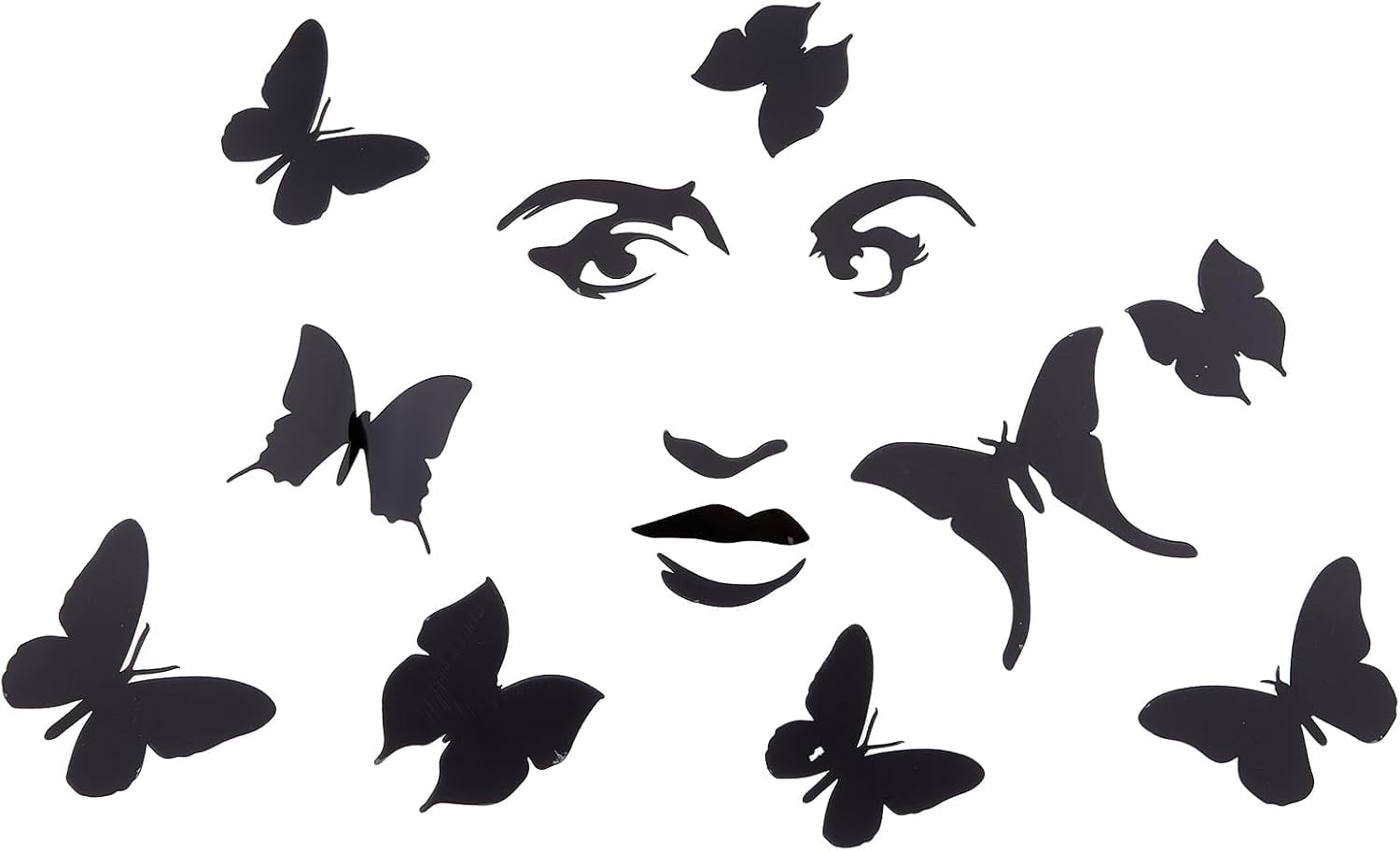 Human Face Wall Stickers Mirror Acrylic Wall Stickers DIY Peel and ...