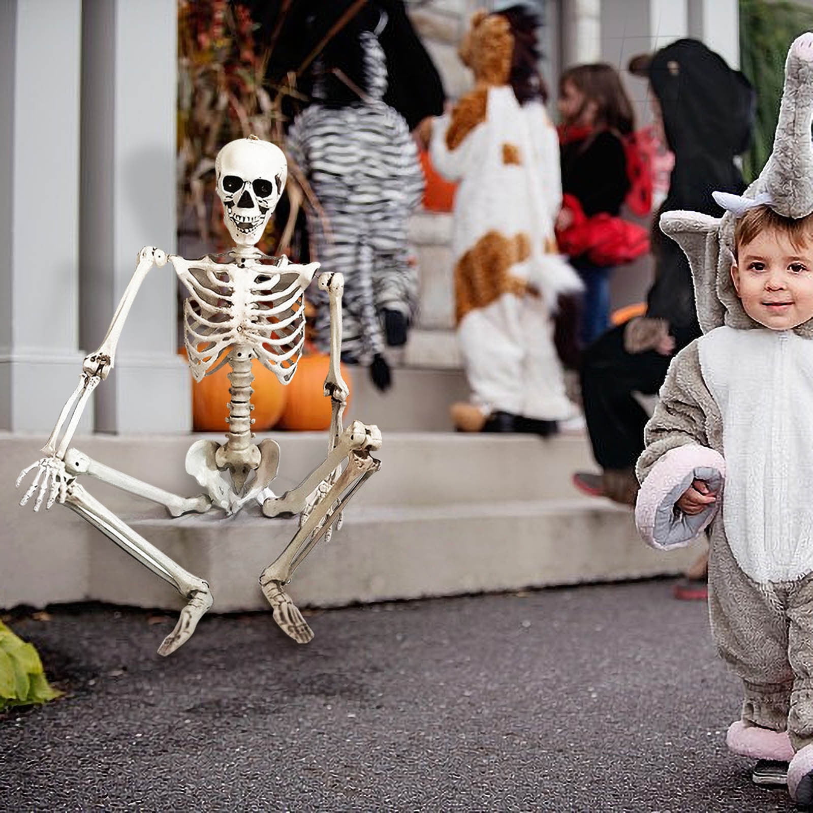 Human Full Size Skeleton - Halloween-Proof Decor with Realistic Skull ...