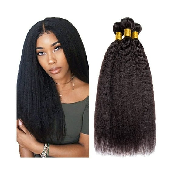 Human Hair Bundles Double Weft Brazilian Kinky Straight 1/3/4 Bundles ...