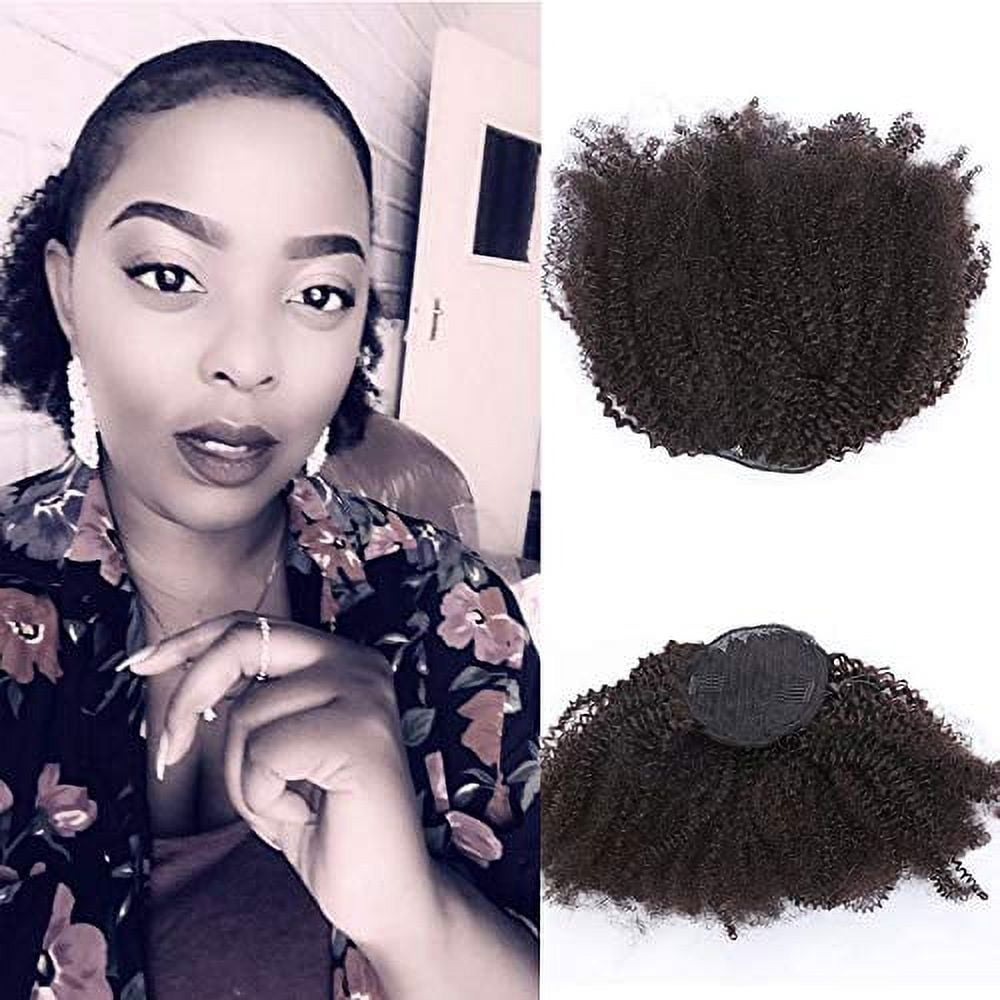 Human Hair Ponytail Extensions Yaki Afro Kinky Straight Curly Ponytail ...