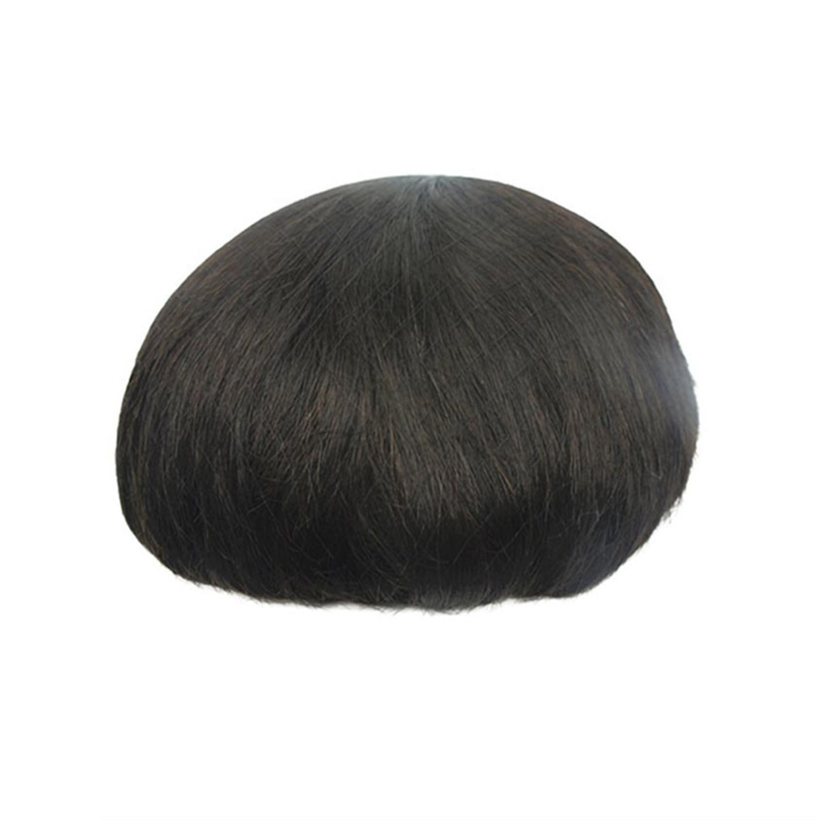 Human Hair Replacement System Hair Units Thin Mono Combine with PU Hair ...
