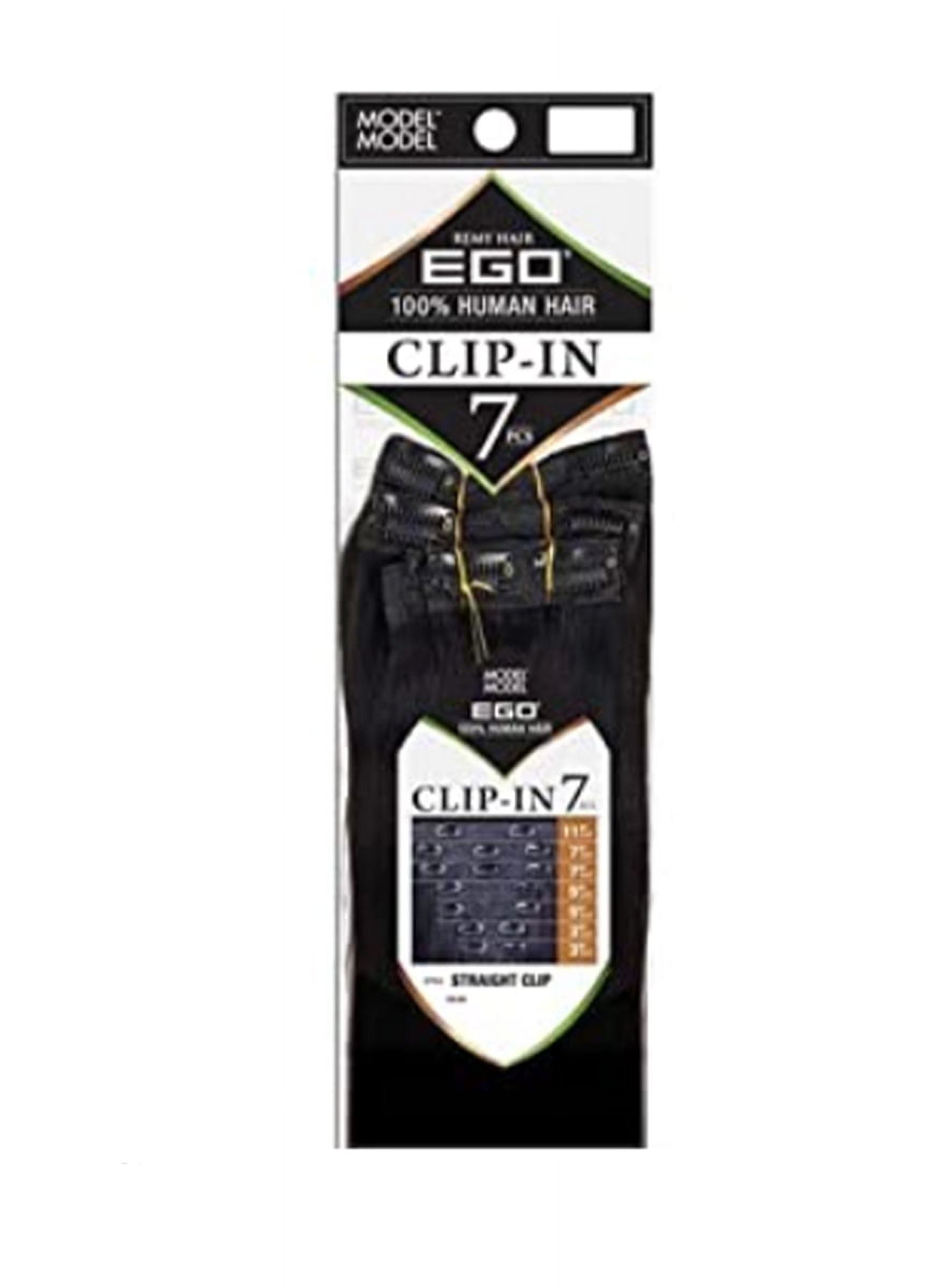 Human Hair Straight Clip 7Pcs By EGO MODEL MODEL / 1B - Off Black / 10 ...