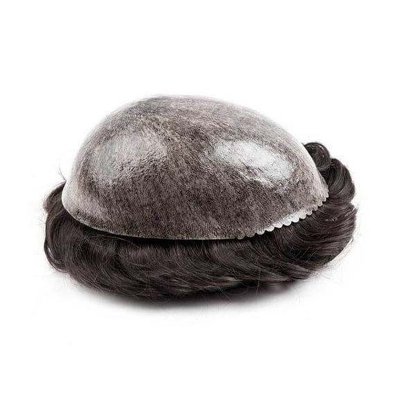 Human Hair Toupee for Men 0.12-0.14mm Full PU Skin Male Hair Prosthesis ...
