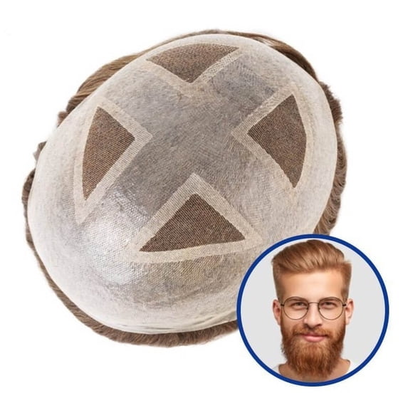 Human Hair Toupee for Men Invisible Hairline Lace Top PU Skin Perimeter ...