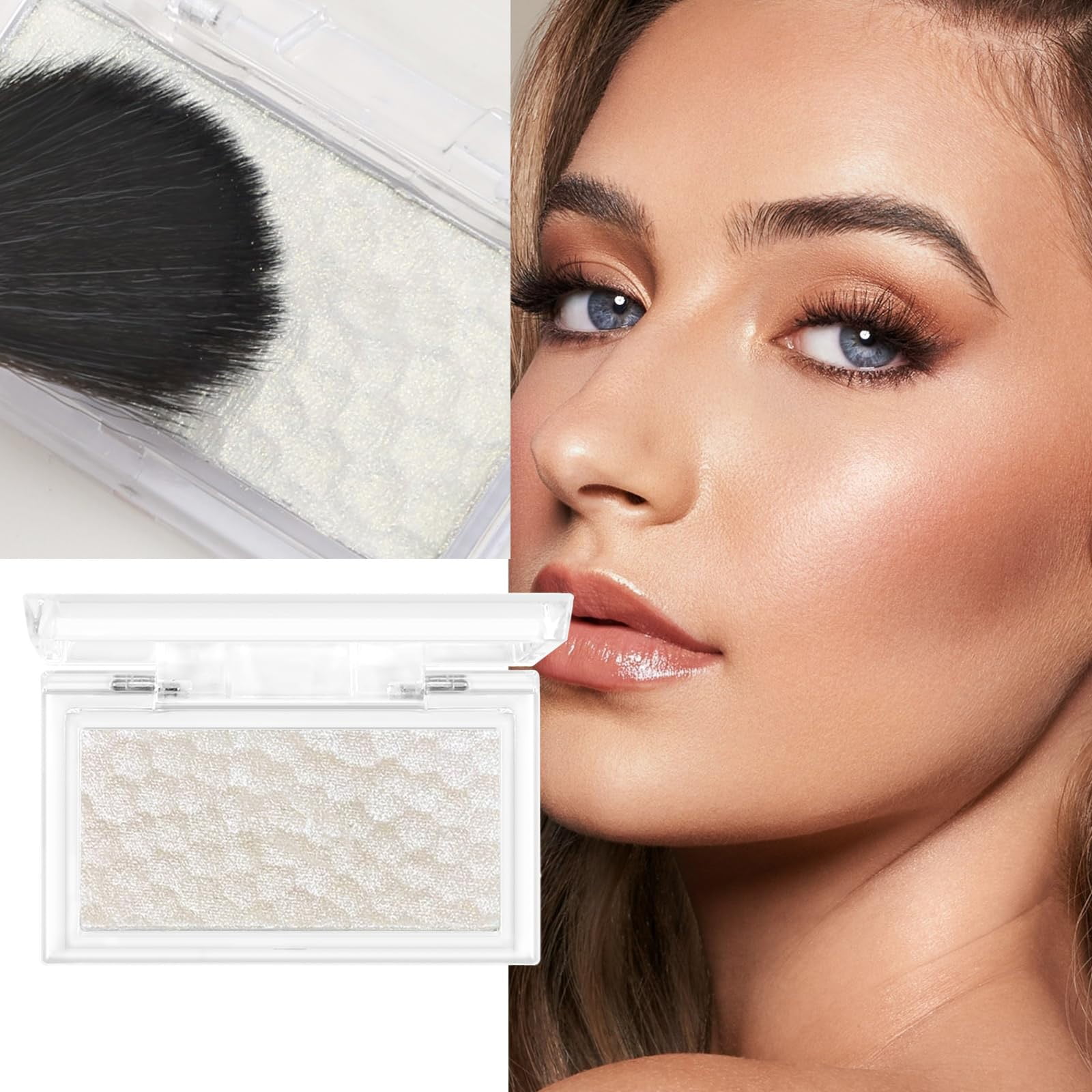 Human Hair Wig Highlighter Powder Face Glow Makeup To Brighten Cheek ...