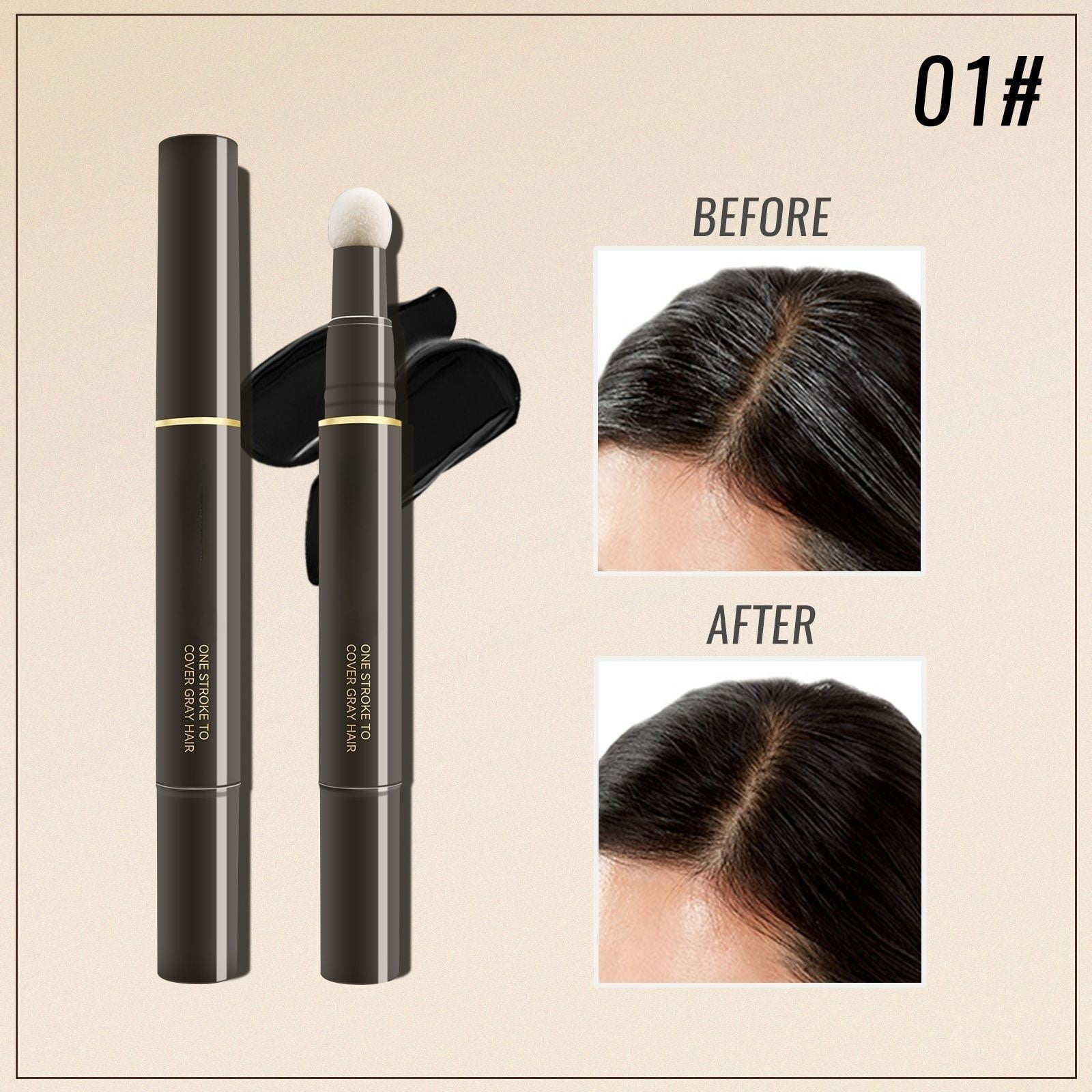 Human Hair Wig Partial Color Filling Hair Dye Disposable Pen 3 Rotating ...