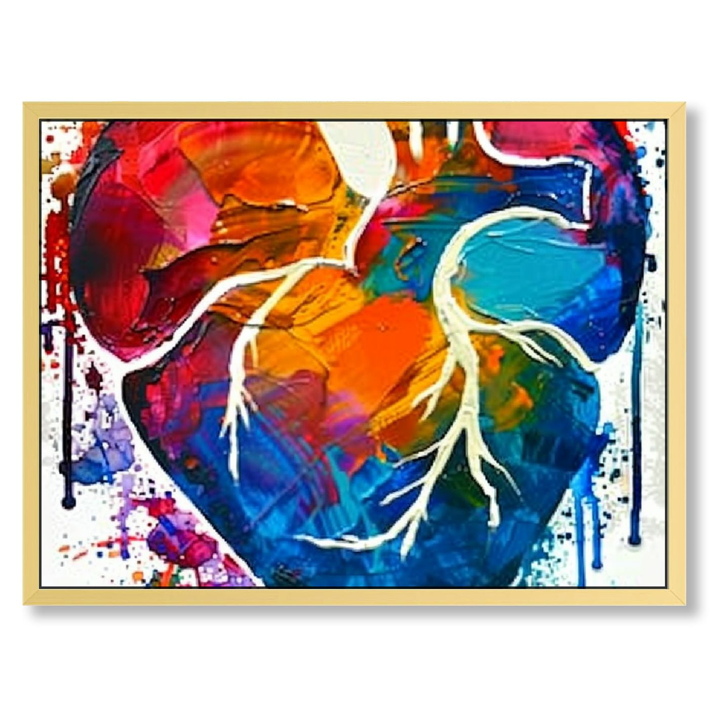 Human Heart Medical Anatomy Wall Arinch Ready to Frame Abstract ...