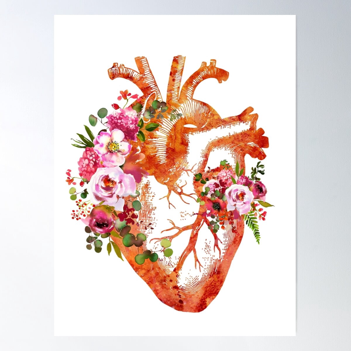 Human Heart Poster Wall Art, Modern Wall Decor For Living Room Bedroom ...