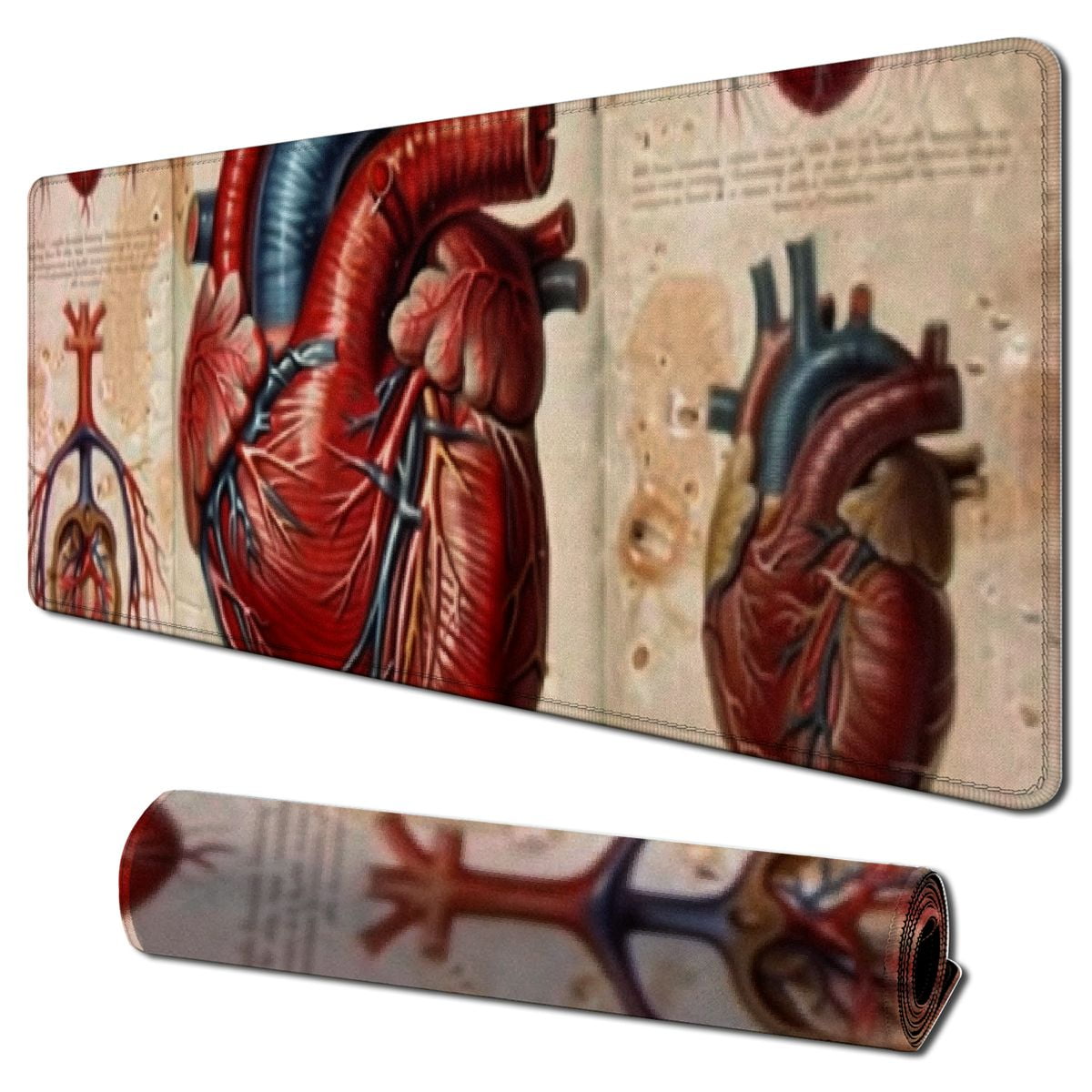 Human Heart Prints Large Office Gaming Mouse Pad Strong Adhesion And Durability Precision Edge