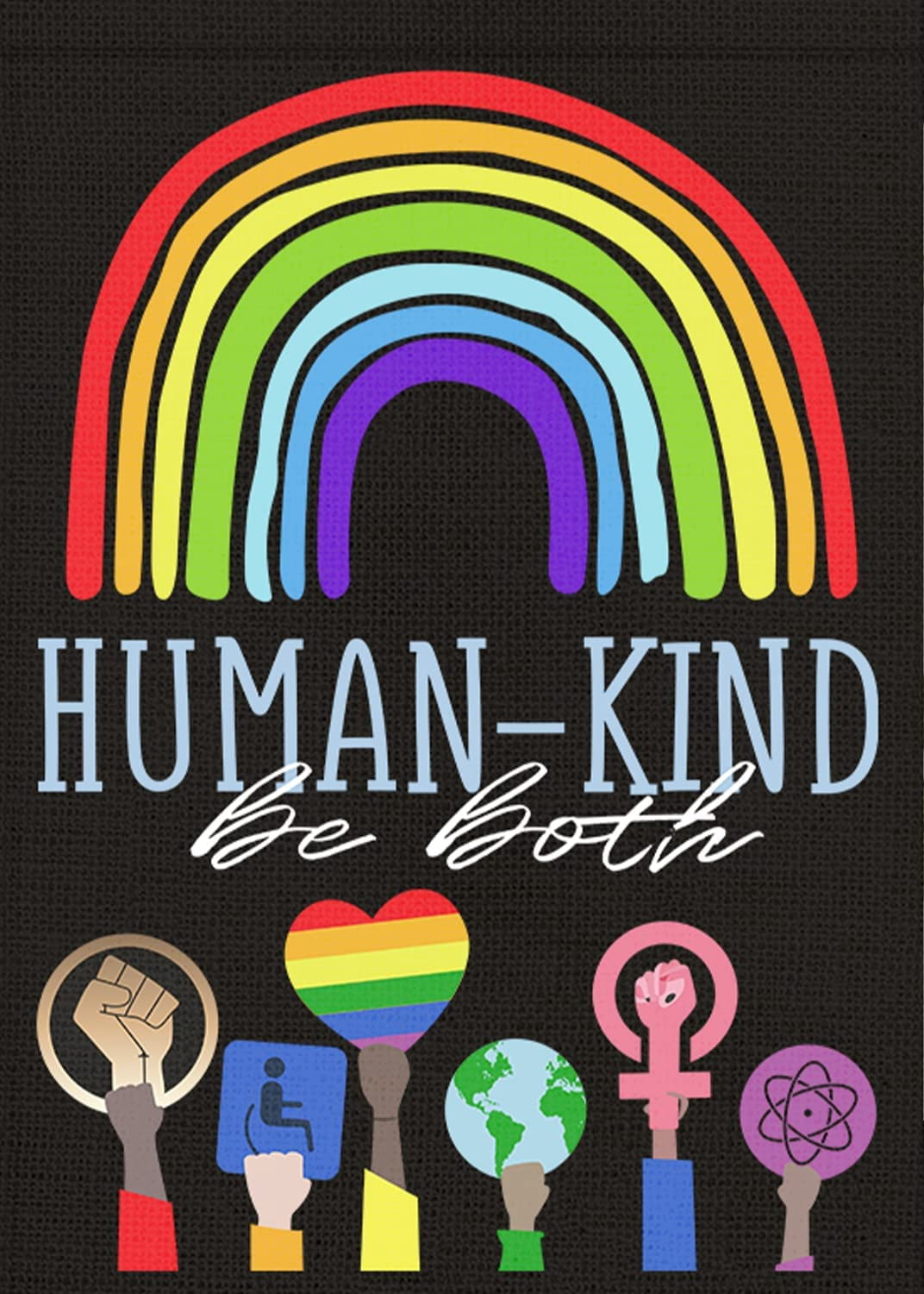 Human Kind Be Both Garden Flag Black Lives Matter LGBTQ Small Yard Flag ...