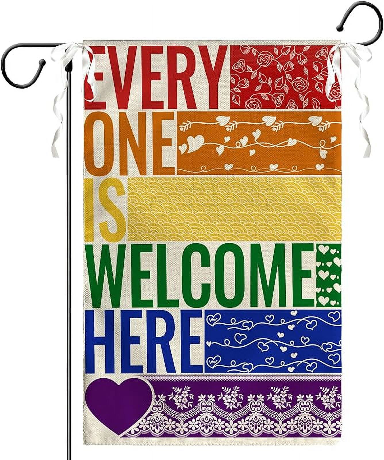 Human-Kind Be Both Garden Flag LGBTQ Gay Pride Rainbow Yard Flag Black ...