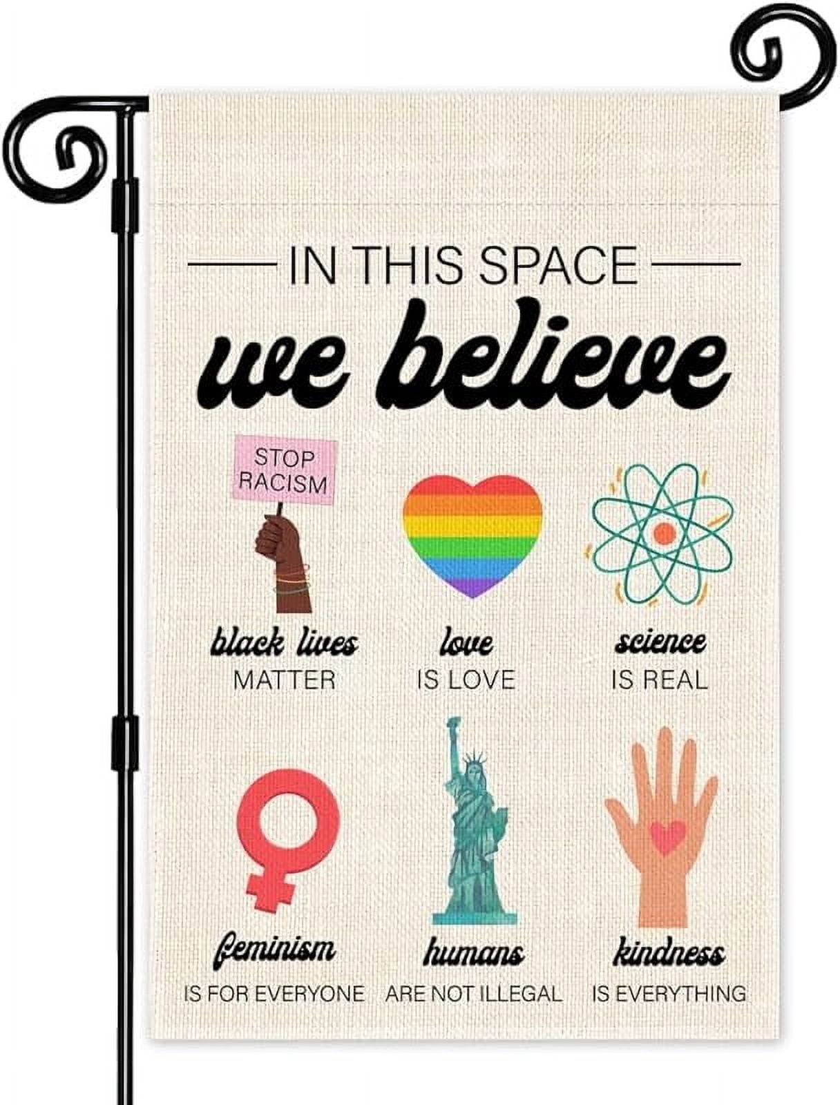 Human Kind Be Both Welcome Garden Flag, Double Sided Yard Banner for ...